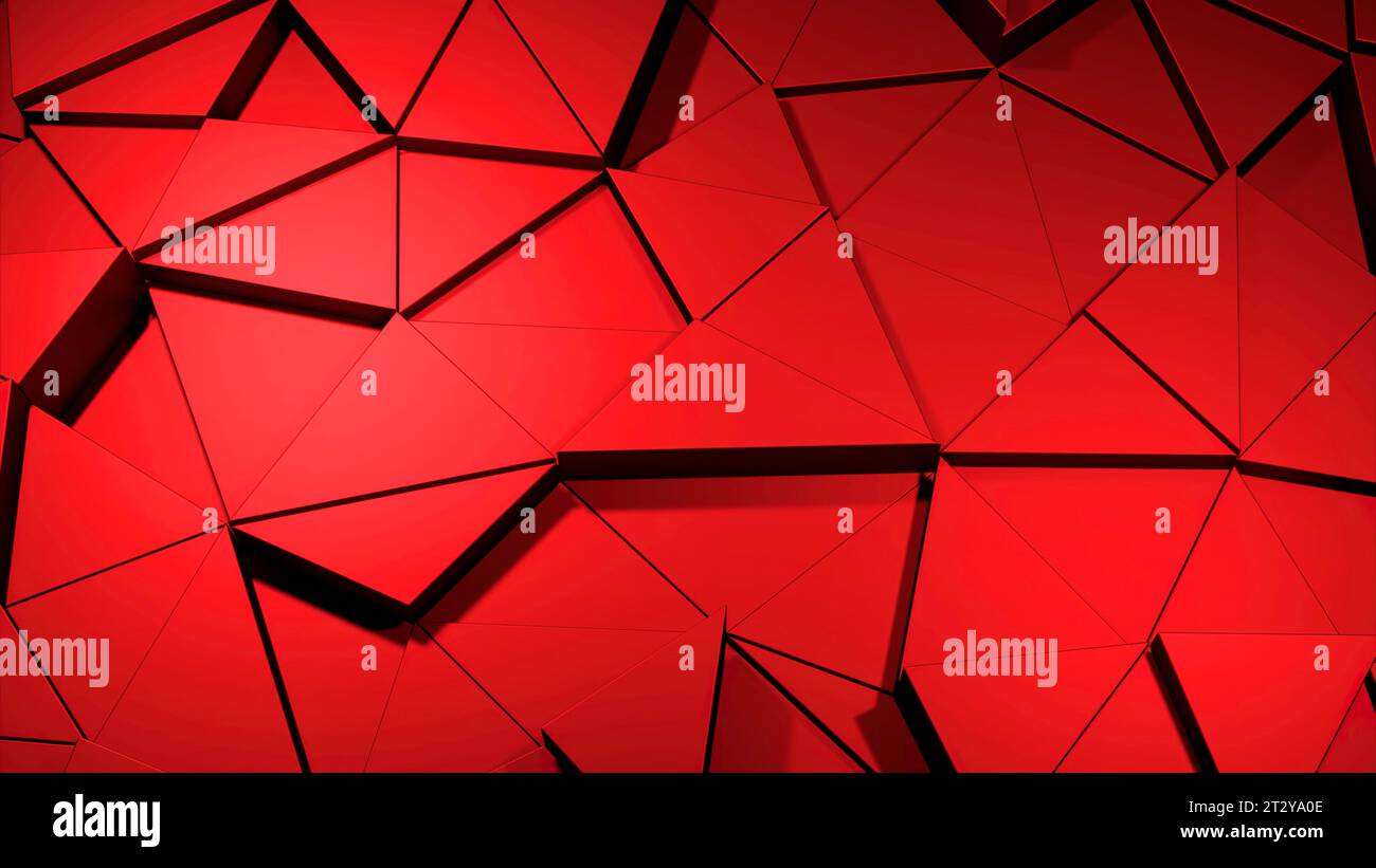 Yellow and red background. Design. Triangular parts of a small broken ...