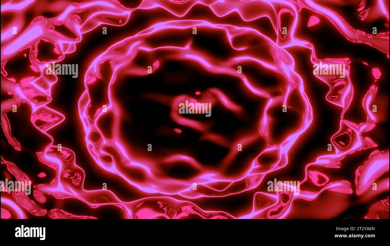 Virtual liquid ripples of 3d plasma. Design. Bright neon plasma moves ...