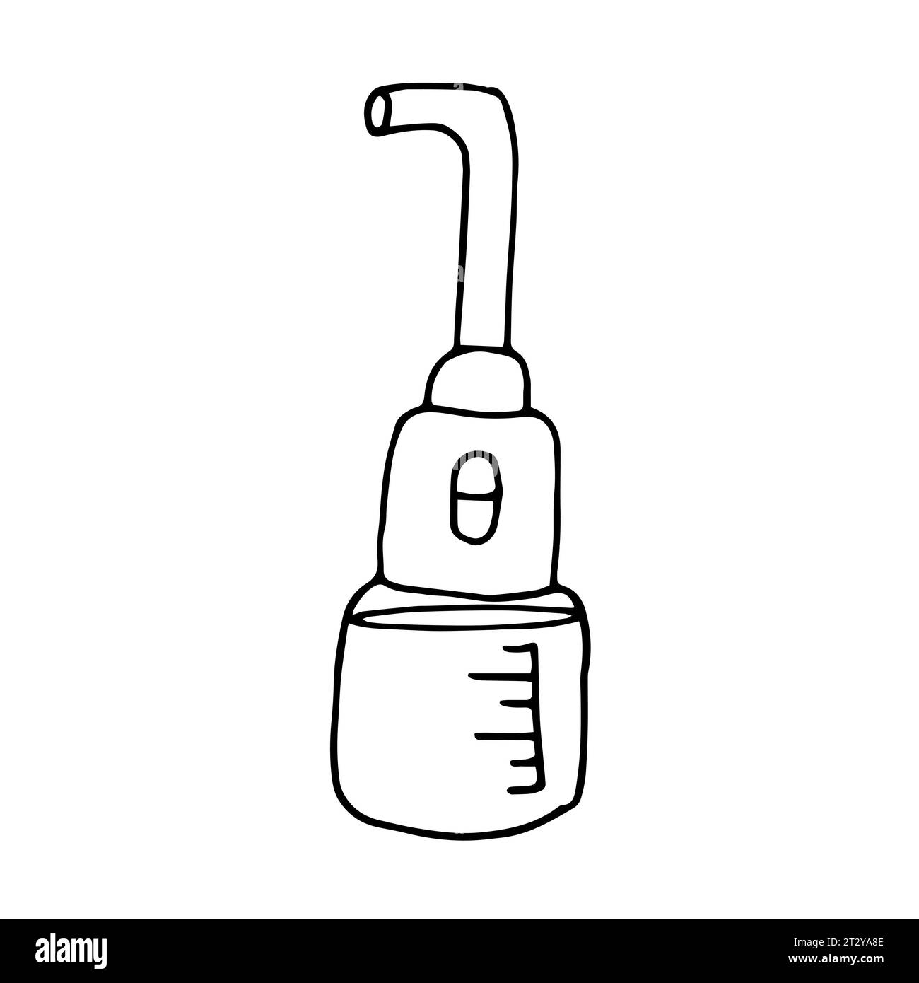 Portable oral irrigator vector outline icon. Water flosser symbol ...