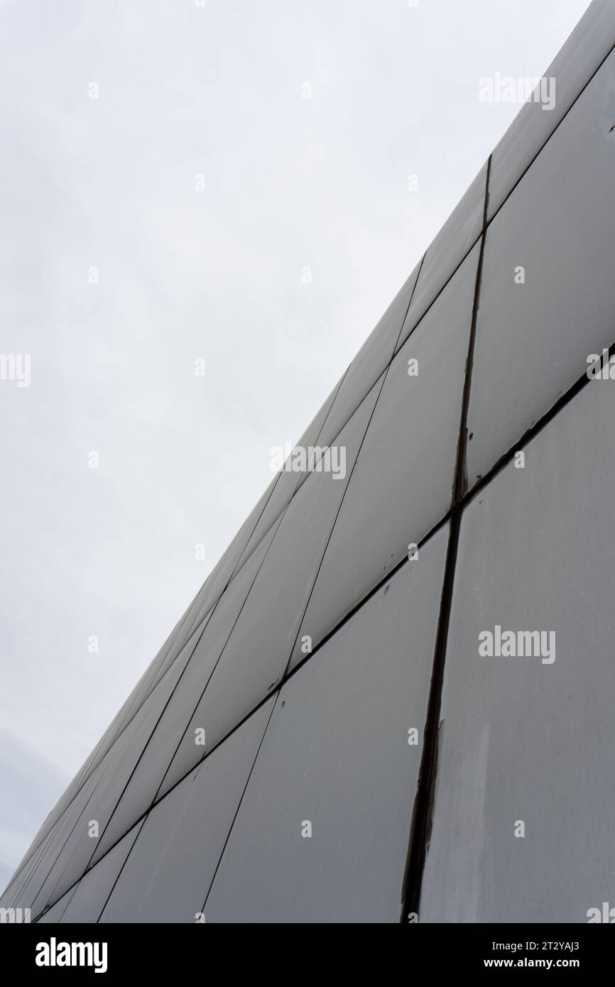 Geometric diagonal pattern on the exterior of a tall building Stock ...