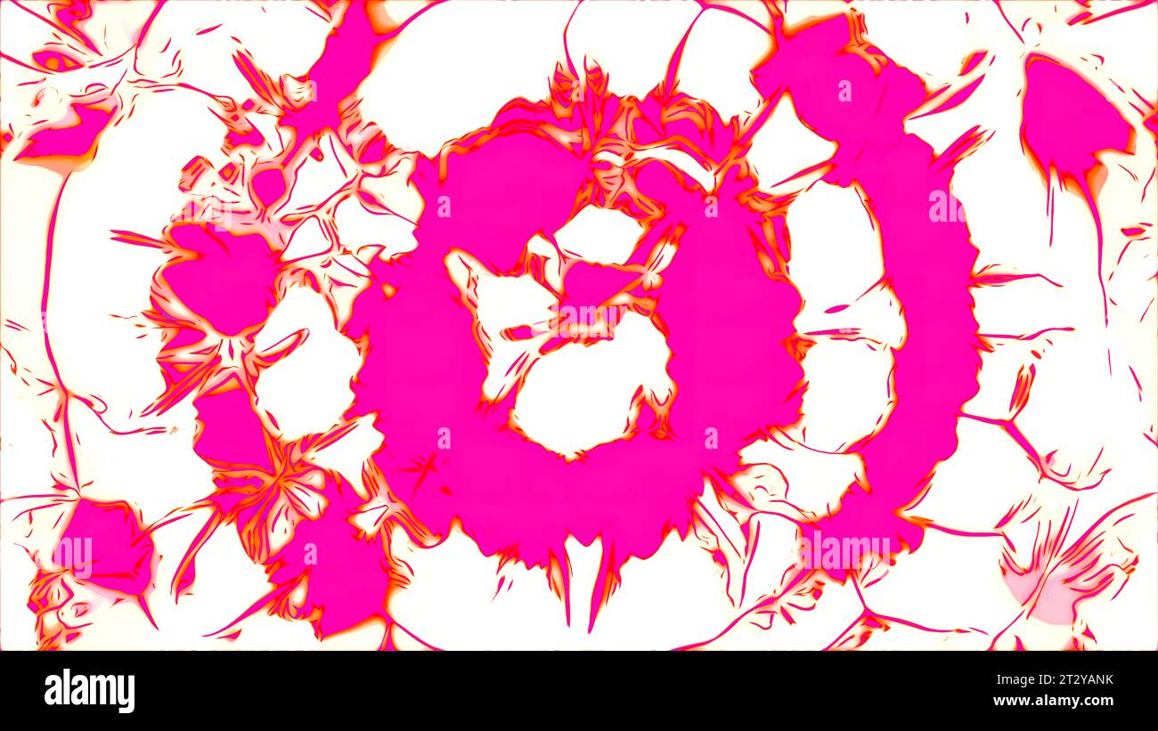 Liquid flow with circles and pulsations. Design. Bright flashing pulses ...