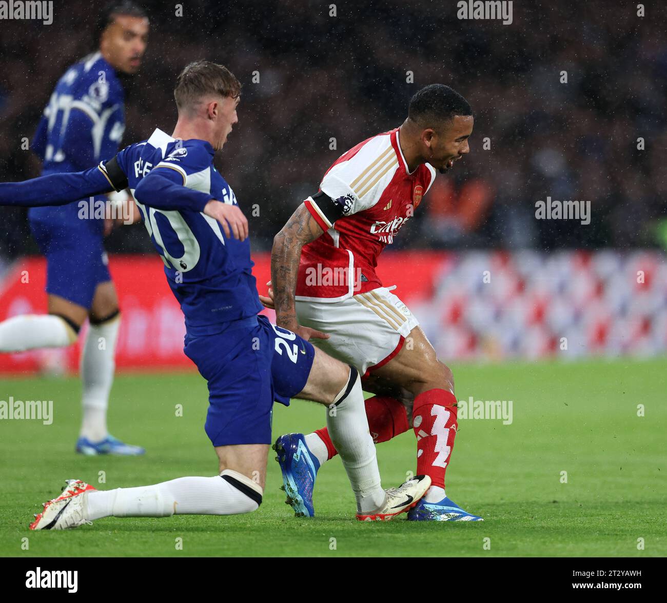 London, England, 21st October 2023. Cole Palmer of Chelsea fouls ...