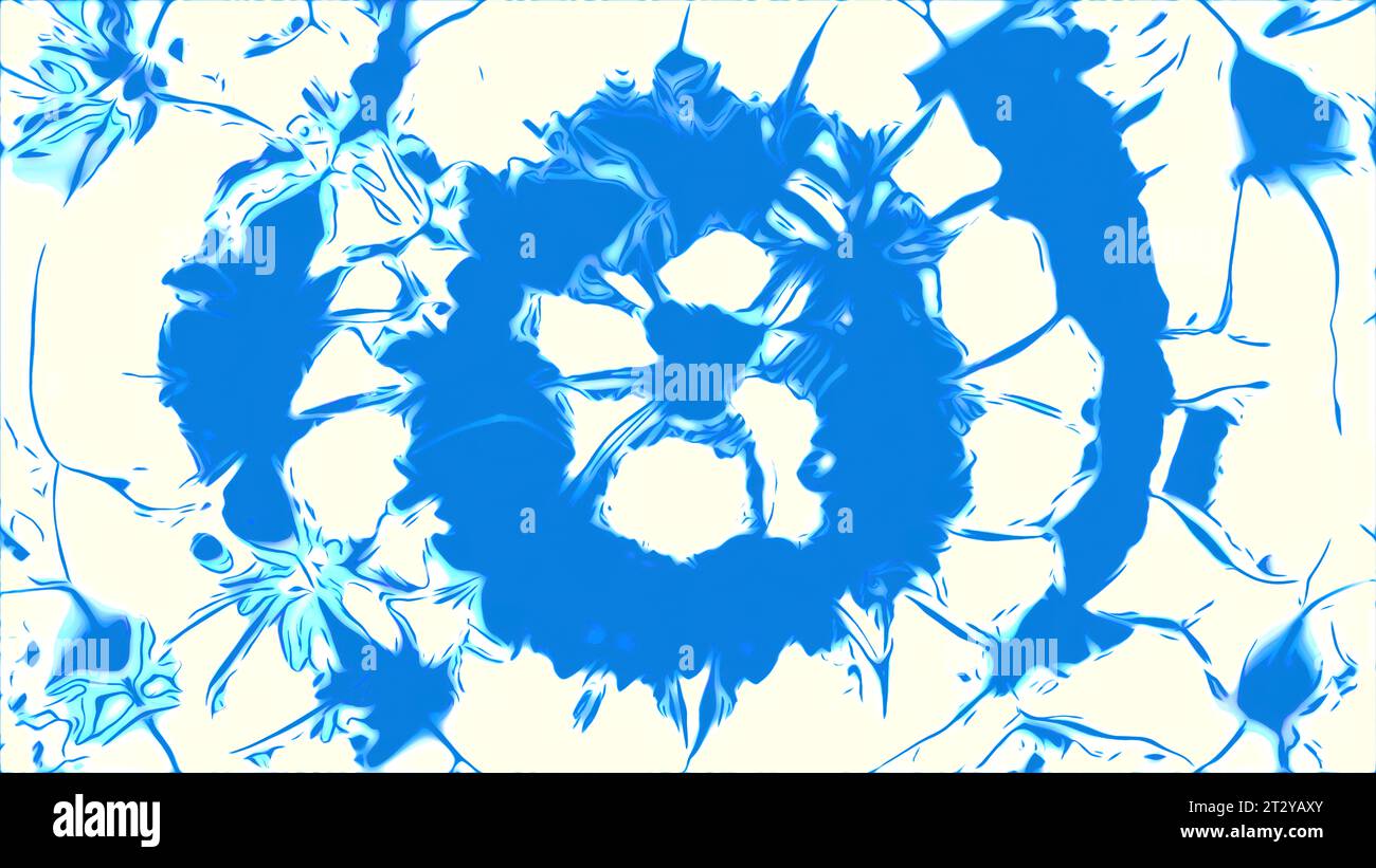 Liquid flow with circles and pulsations. Design. Bright flashing pulses ...