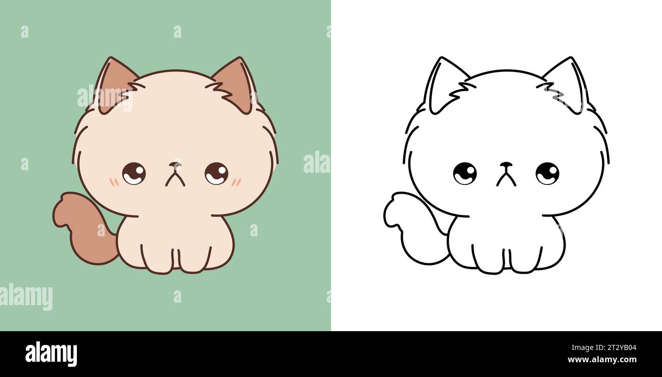 Cartoon Ragamuffin Kitty Clipart for Coloring Page and Illustration ...