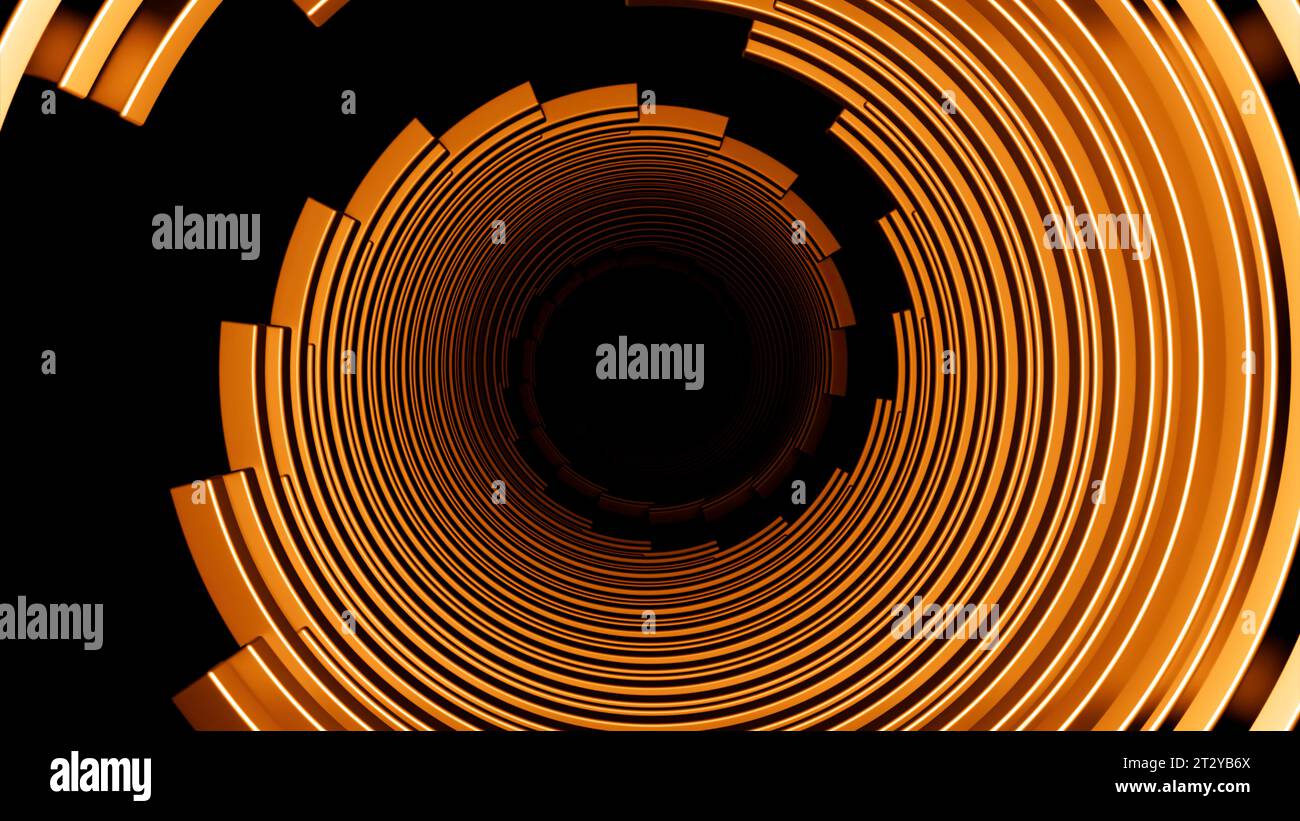 Red and orange neon patterns. Design. Black background with thin narrow ...