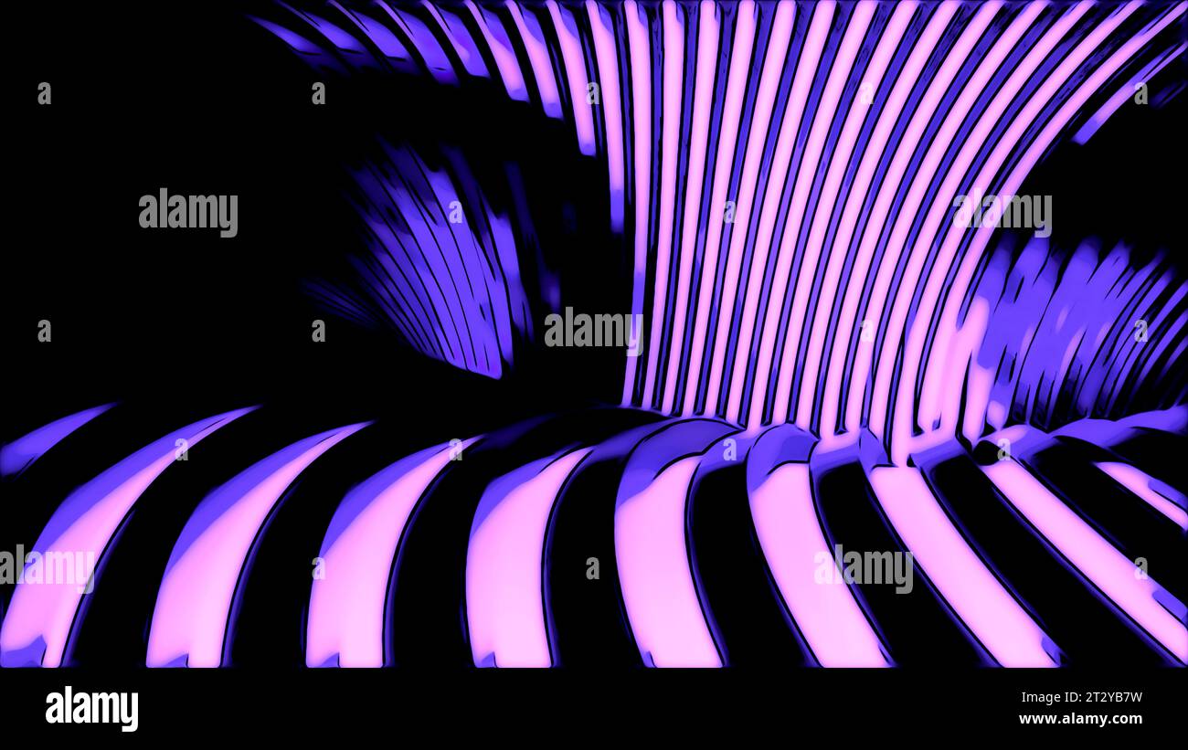 Moving shimmering lines in dark 3d tunnel. Design. Abstract flow of ...