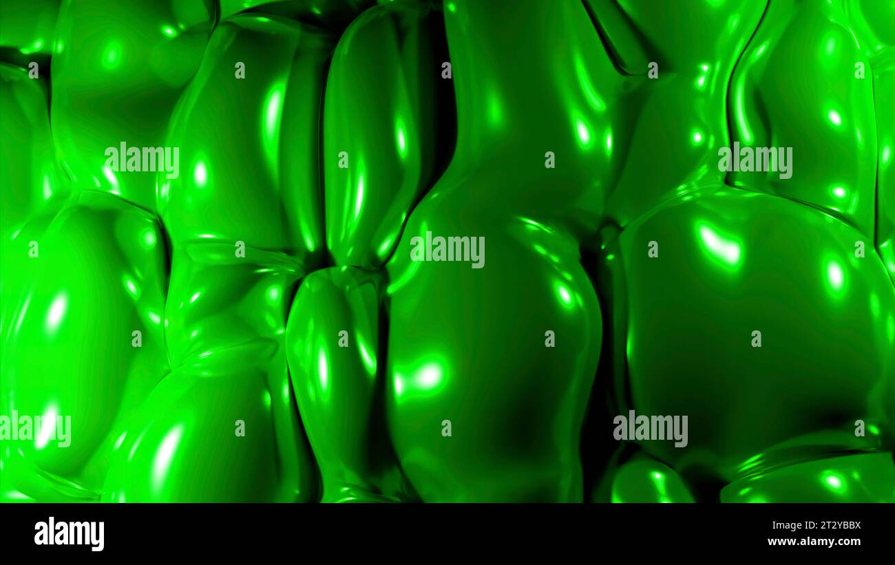 Green and turquoise blob. Design. Three d format with a slime made in ...