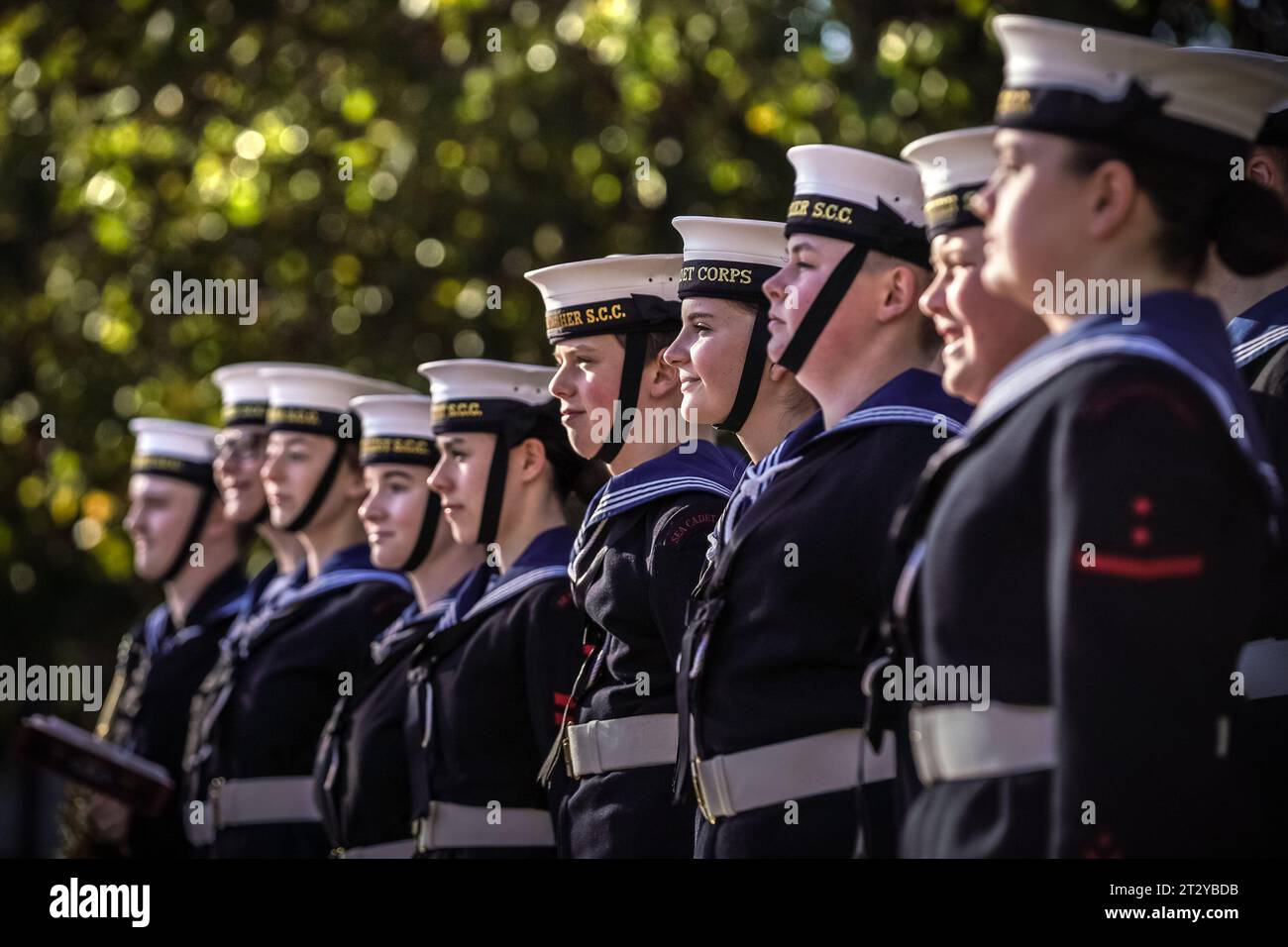 London, UK. 22nd Oct 2023. Sea Cadets prepare in Horse Guards Parade ...