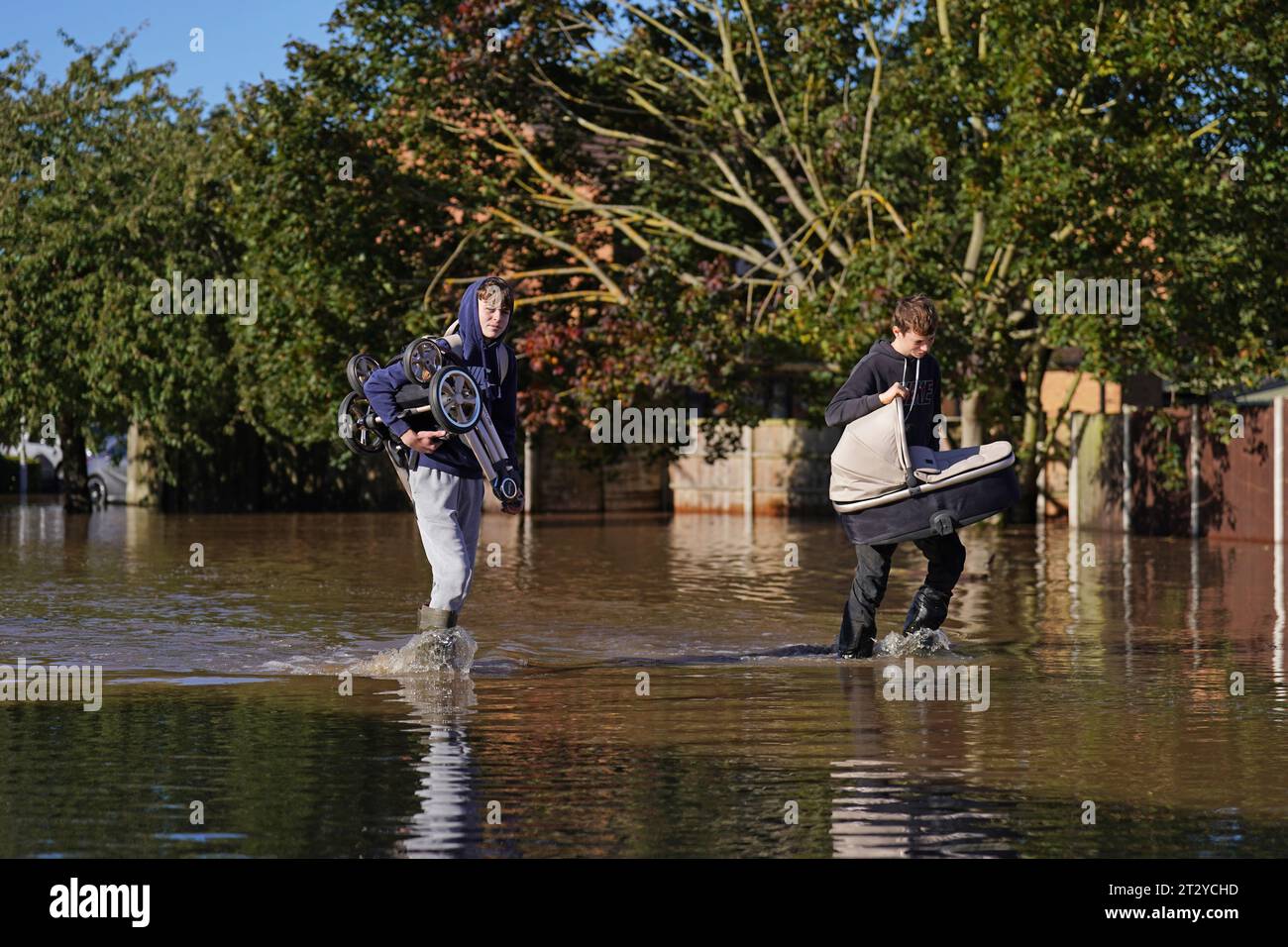 Flooding in Retford in Nottinghamshire, after Storm Babet battered the ...
