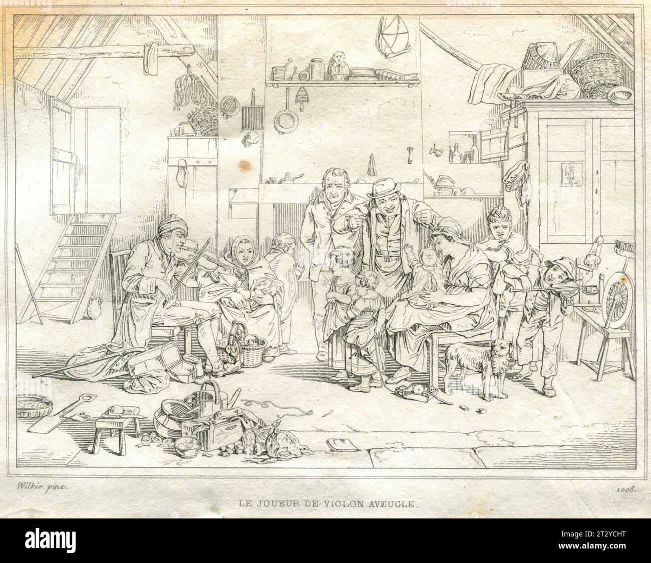 WILKIE.THE BLIND FIDDLER. MUSEUM OF PAINTING AND SCULPTURE. BY DUCHESNE ...