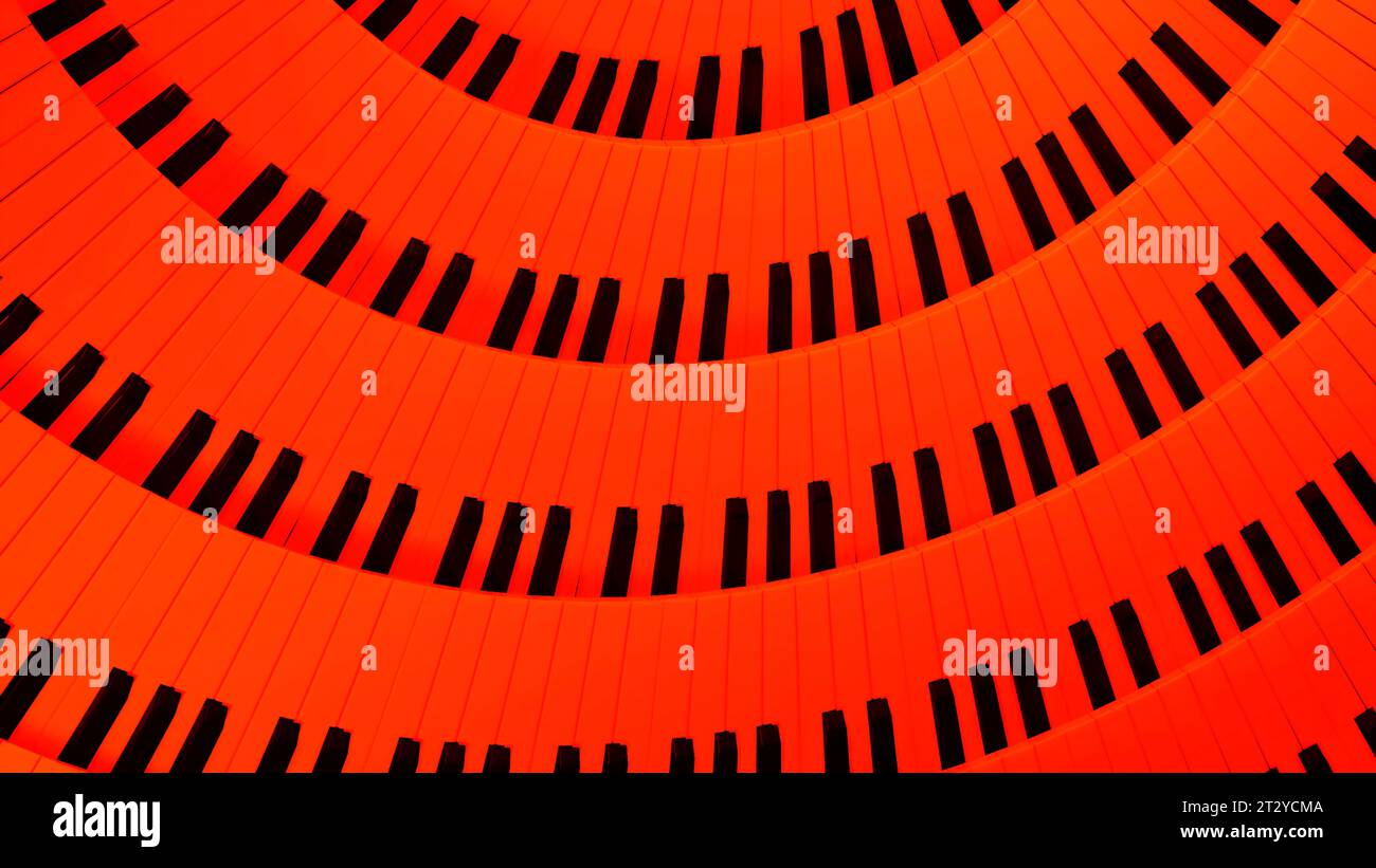 Blue and red rotating stripes. Design. A bright piano made in computer ...