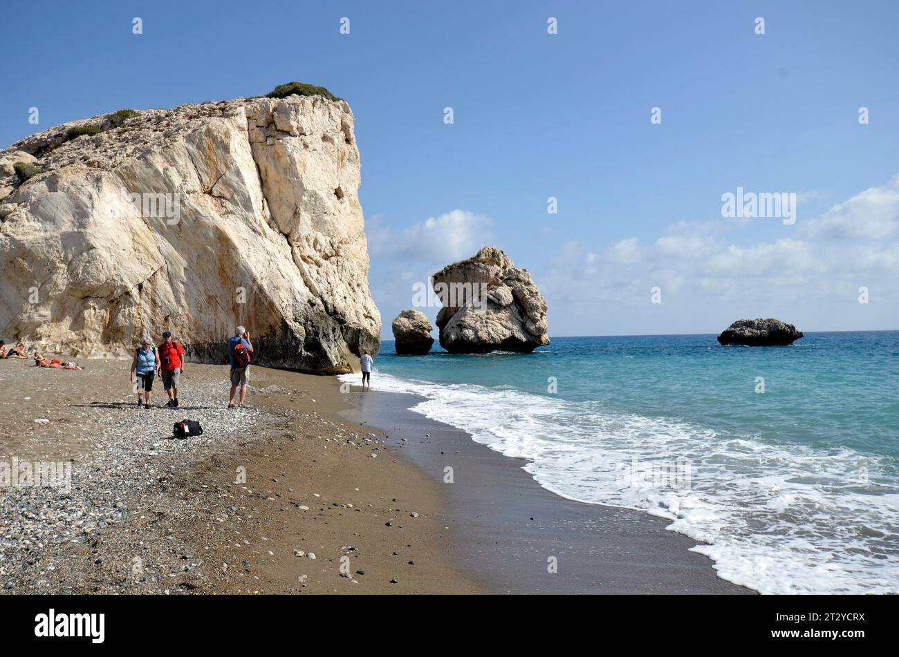 Episkopi, Cyprus - September 27, 2023: unidentified people on beach of ...