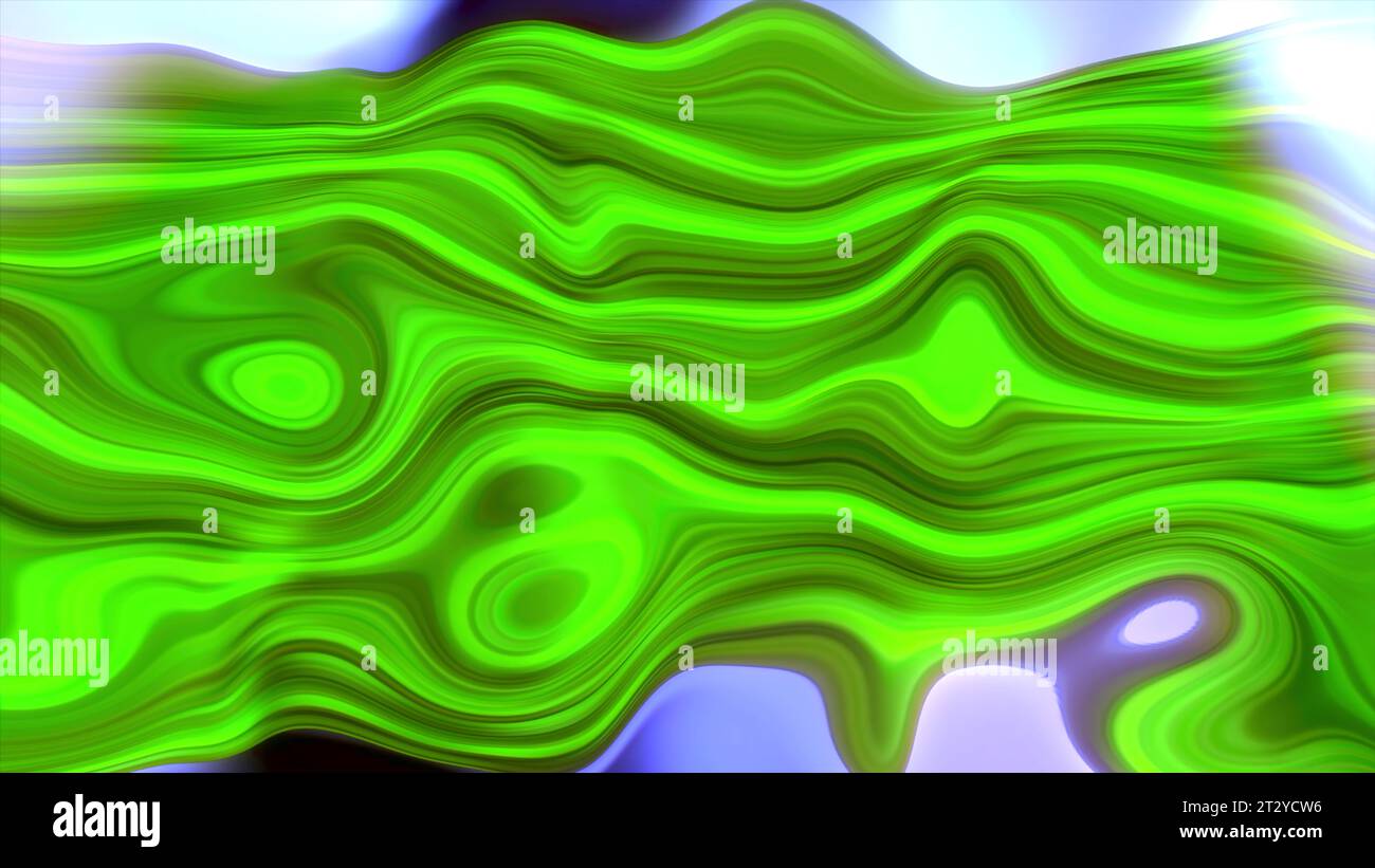 Bright flashing pattern of liquid lines on background of moving glow ...