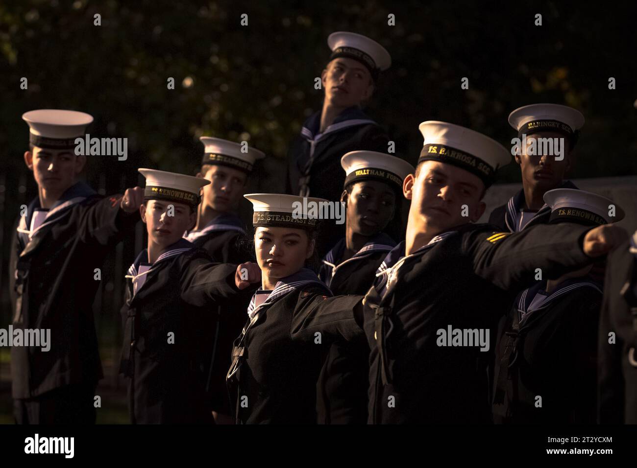 London, UK. 22nd Oct 2023. Sea Cadets prepare in Horse Guards Parade in ...
