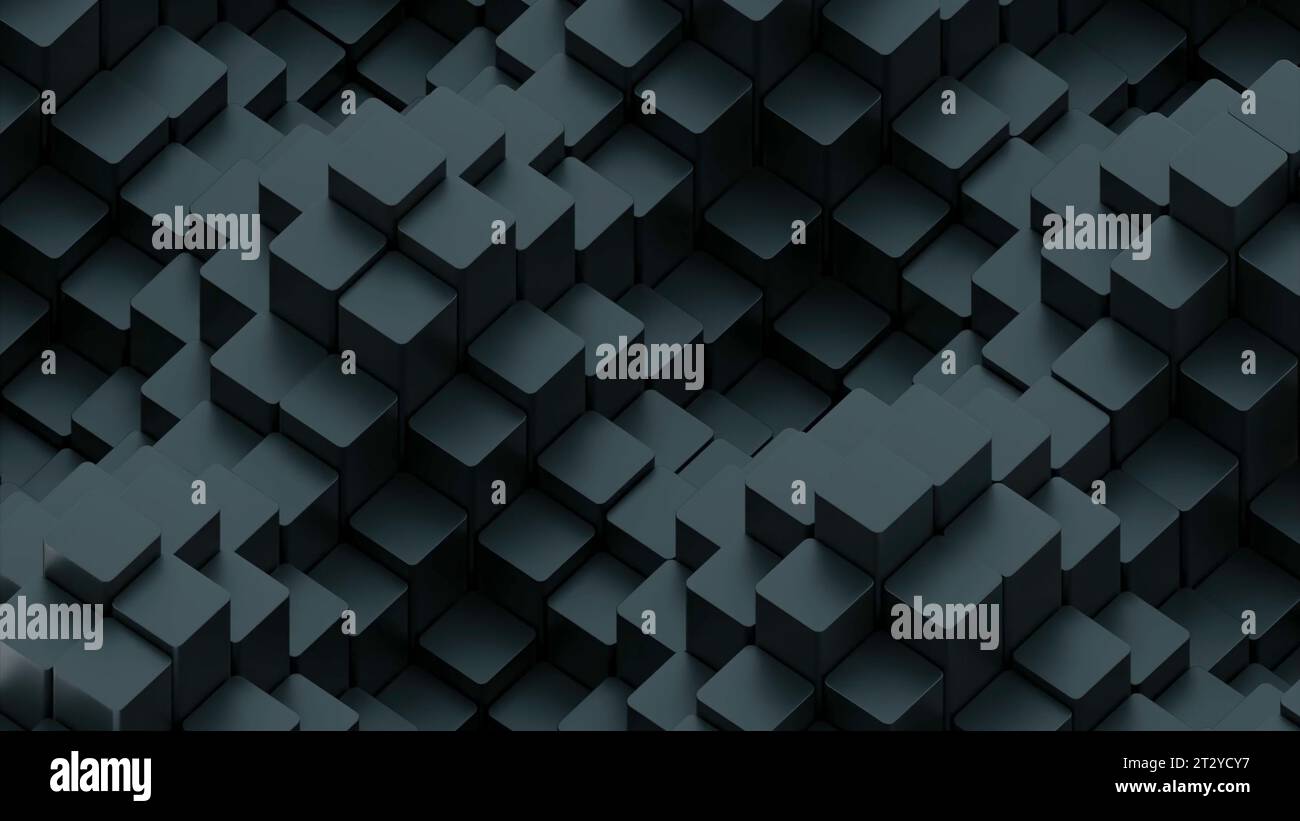 Columns of 3d cubes move in waves. Design. Wave oscillations of cubic ...