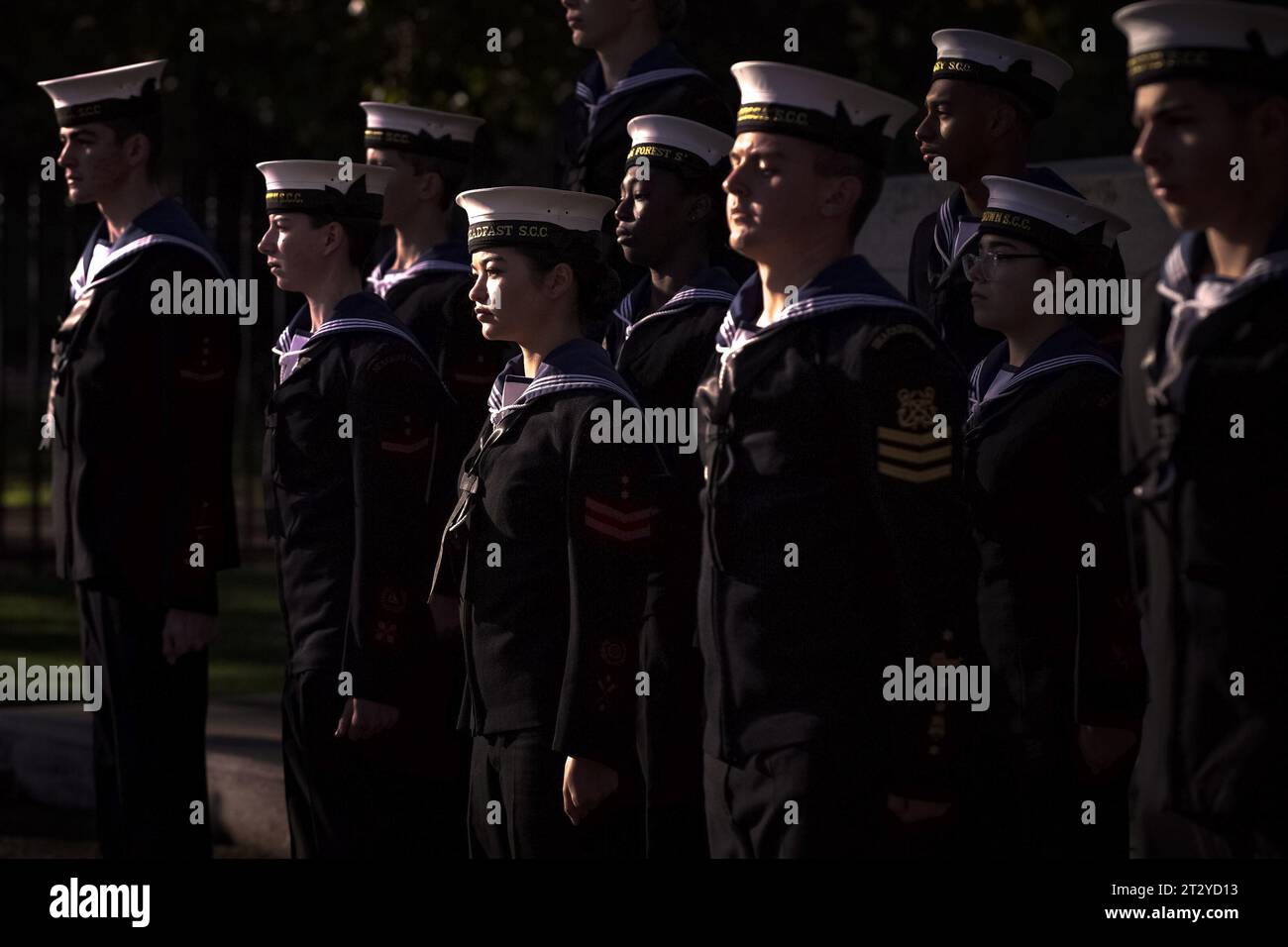 London, UK. 22nd Oct 2023. Sea Cadets prepare in Horse Guards Parade in ...