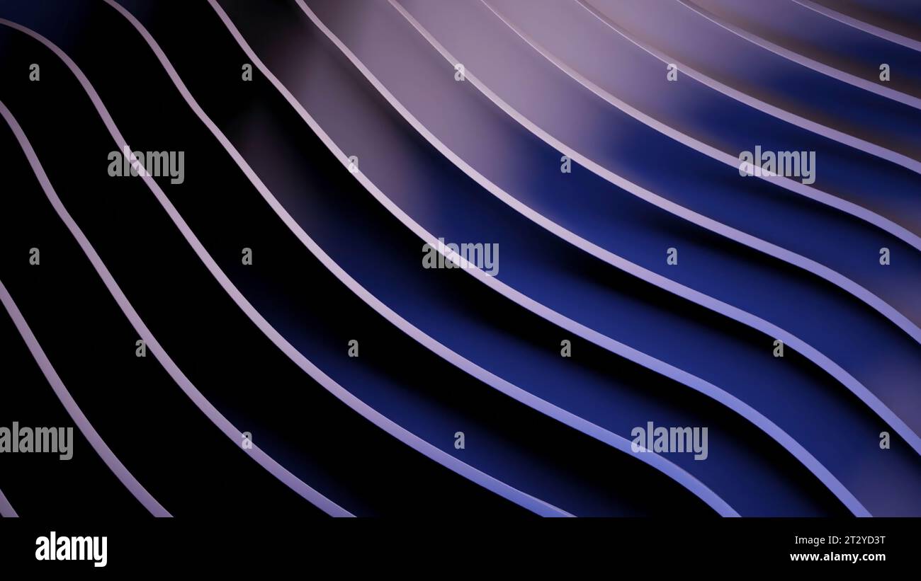 Background with moving linear bends. Design. Linear 3d curves move in ...