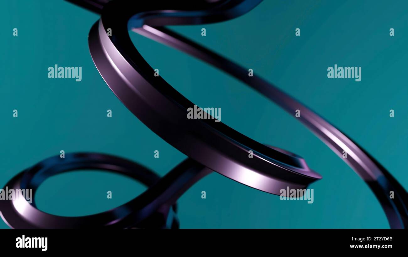 Twisted 3d line with rotating bends. Design. Twisted thin line with ...