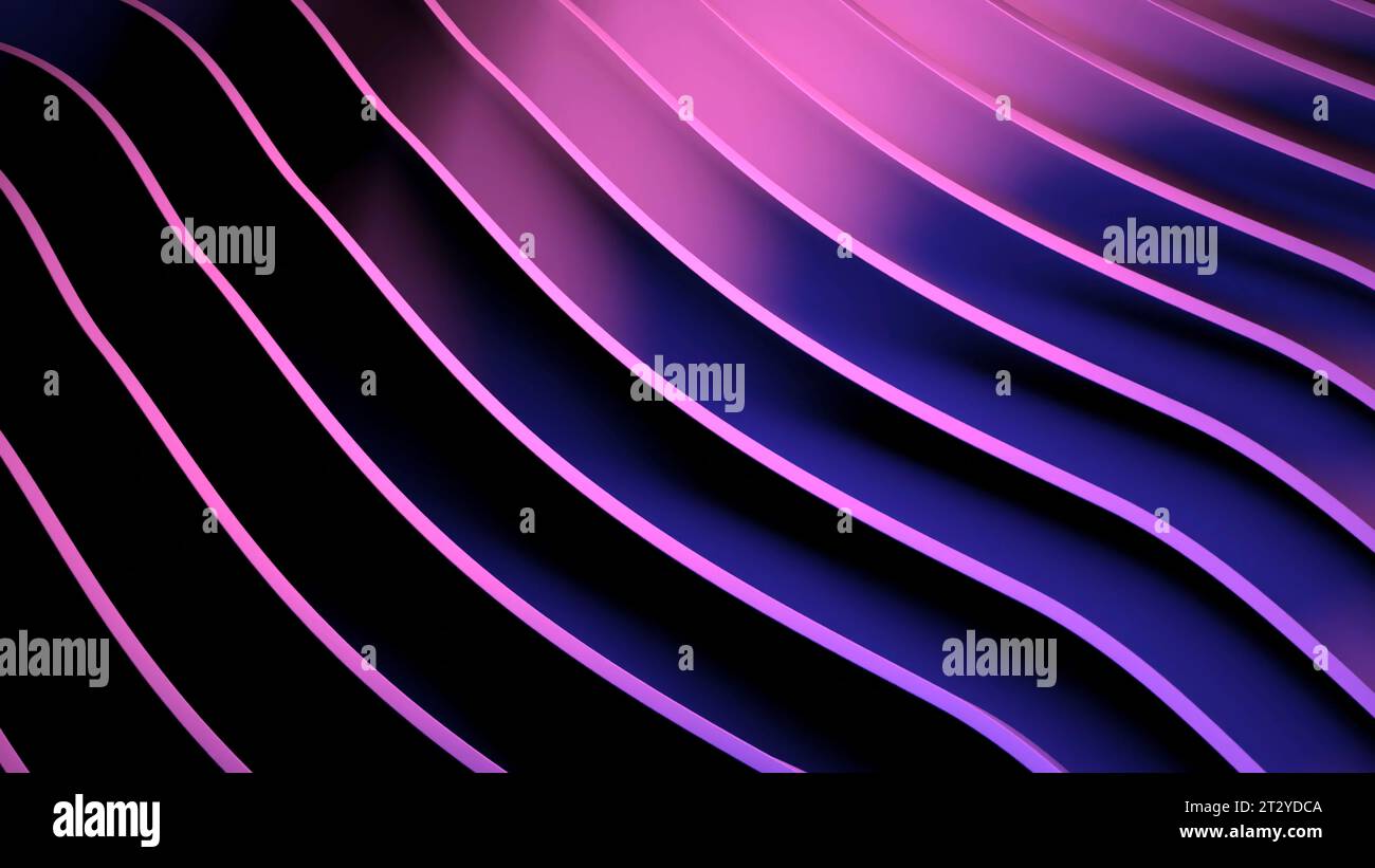 Background with moving linear bends. Design. Linear 3d curves move in ...