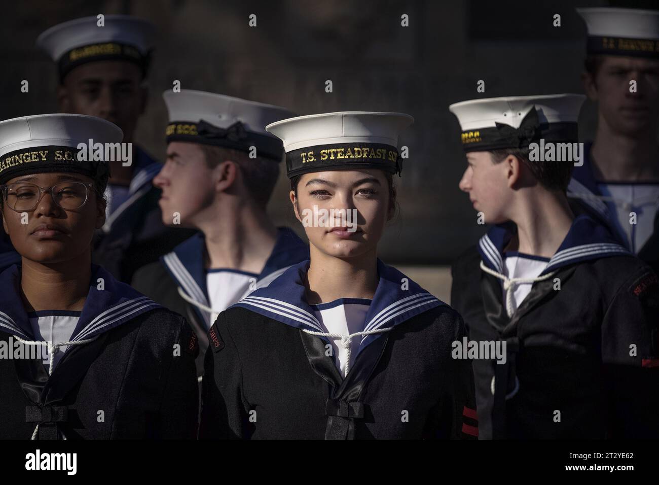 London, UK. 22nd Oct 2023. Sea Cadets prepare in Horse Guards Parade in ...
