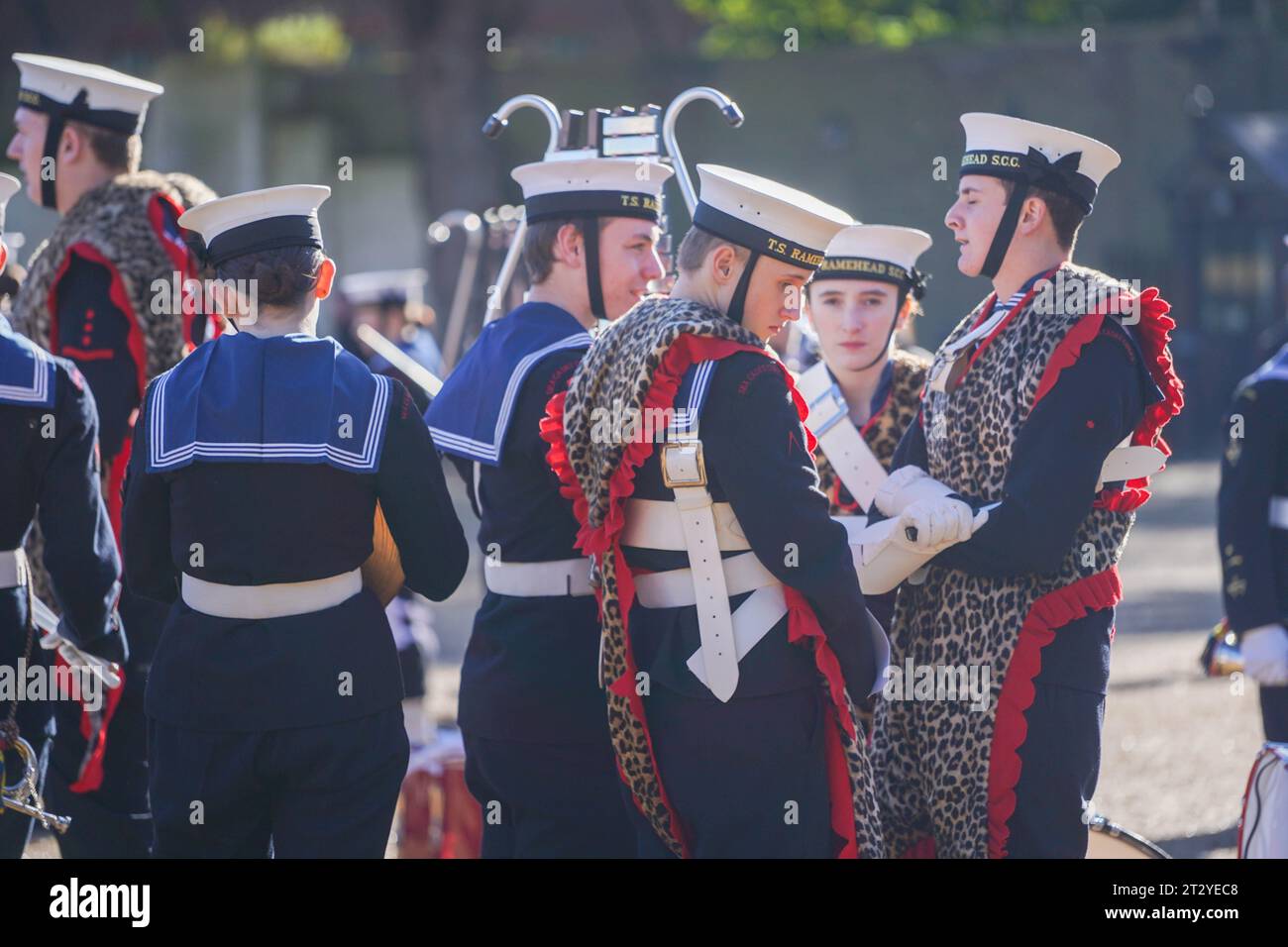 London , UK 22 October 2023. Sea cadet mass band prepare to take part ...