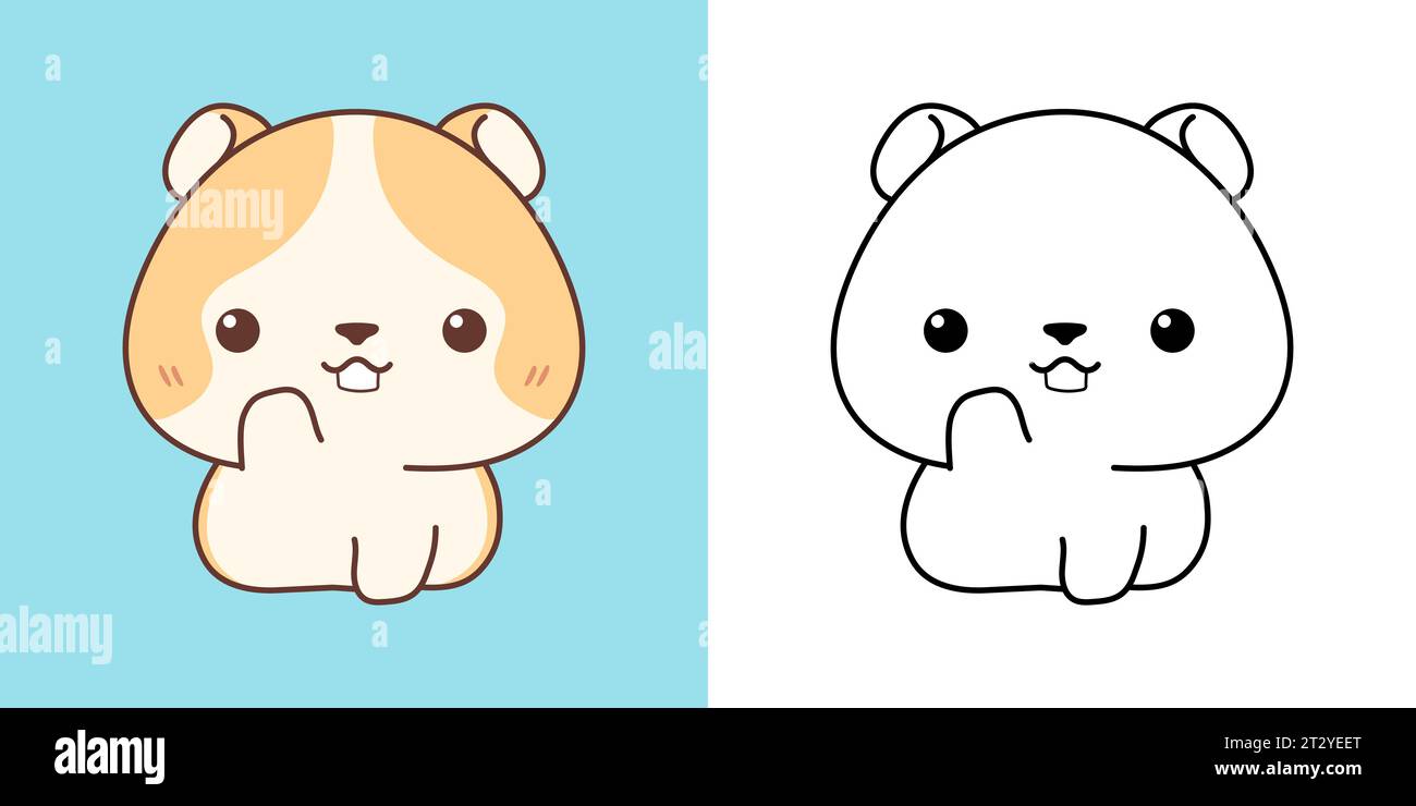 Cartoon Baby Hamster Clipart for Coloring Page and Illustration. Clip ...