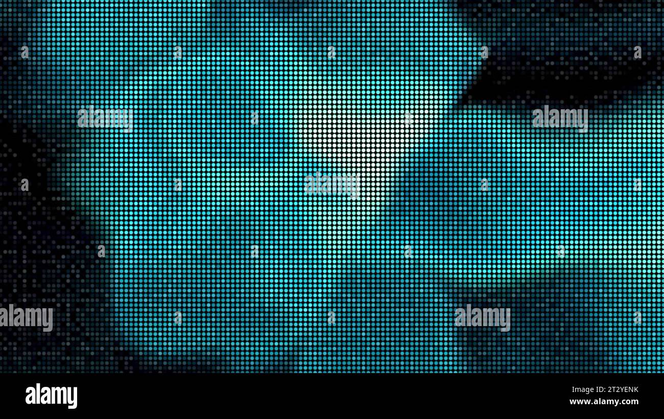 Moving spots in pixel image. Motion. Beautiful pixel glow on black ...