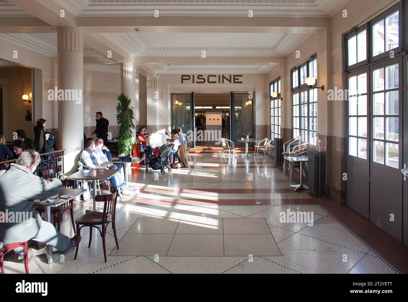 Interior of the former art-deco swimming pool Le Picine in Roubaux ...