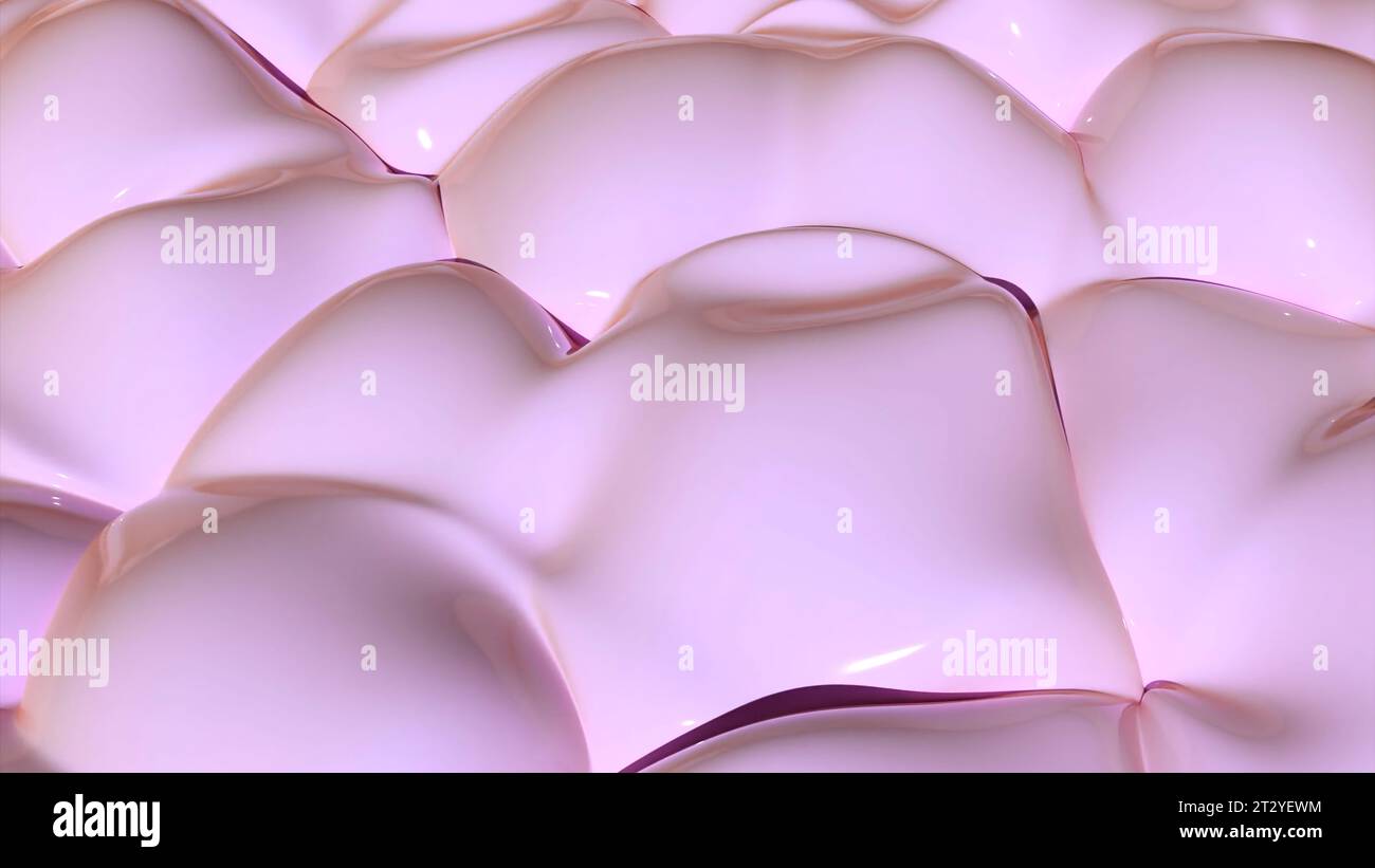 Moving 3d liquid with bubbling surface. Design. Wavy surface of moving ...