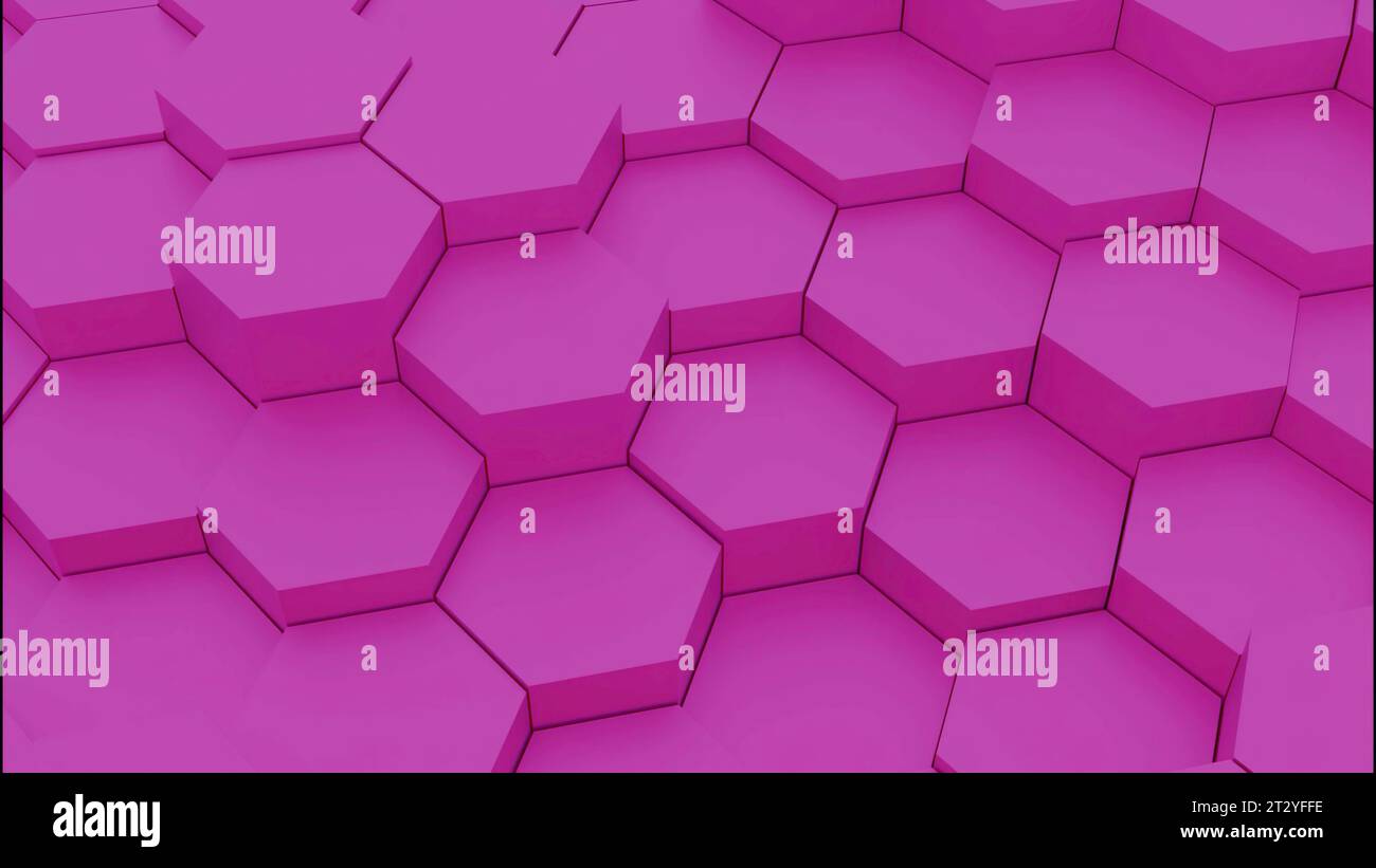 Gaming technological hexagonal background in pink color. Design. Random ...