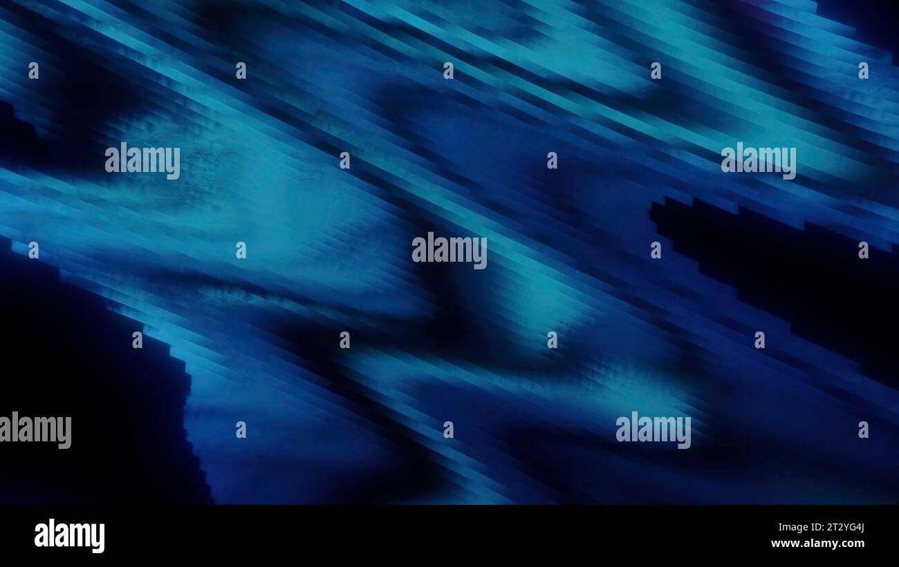 Abstract tv noise effect on the retro screen. Motion. Blue glitch ...