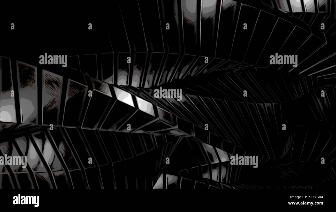 abstract rotating metal spiral. Design. Technological background with ...