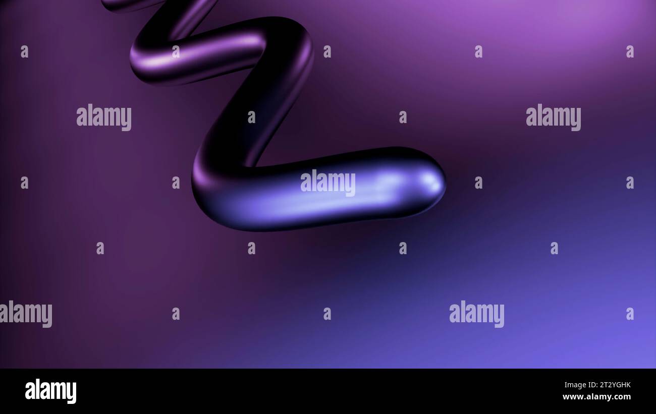 The lilac curved pipe is painted silver, technology. Design. Metal 3d ...