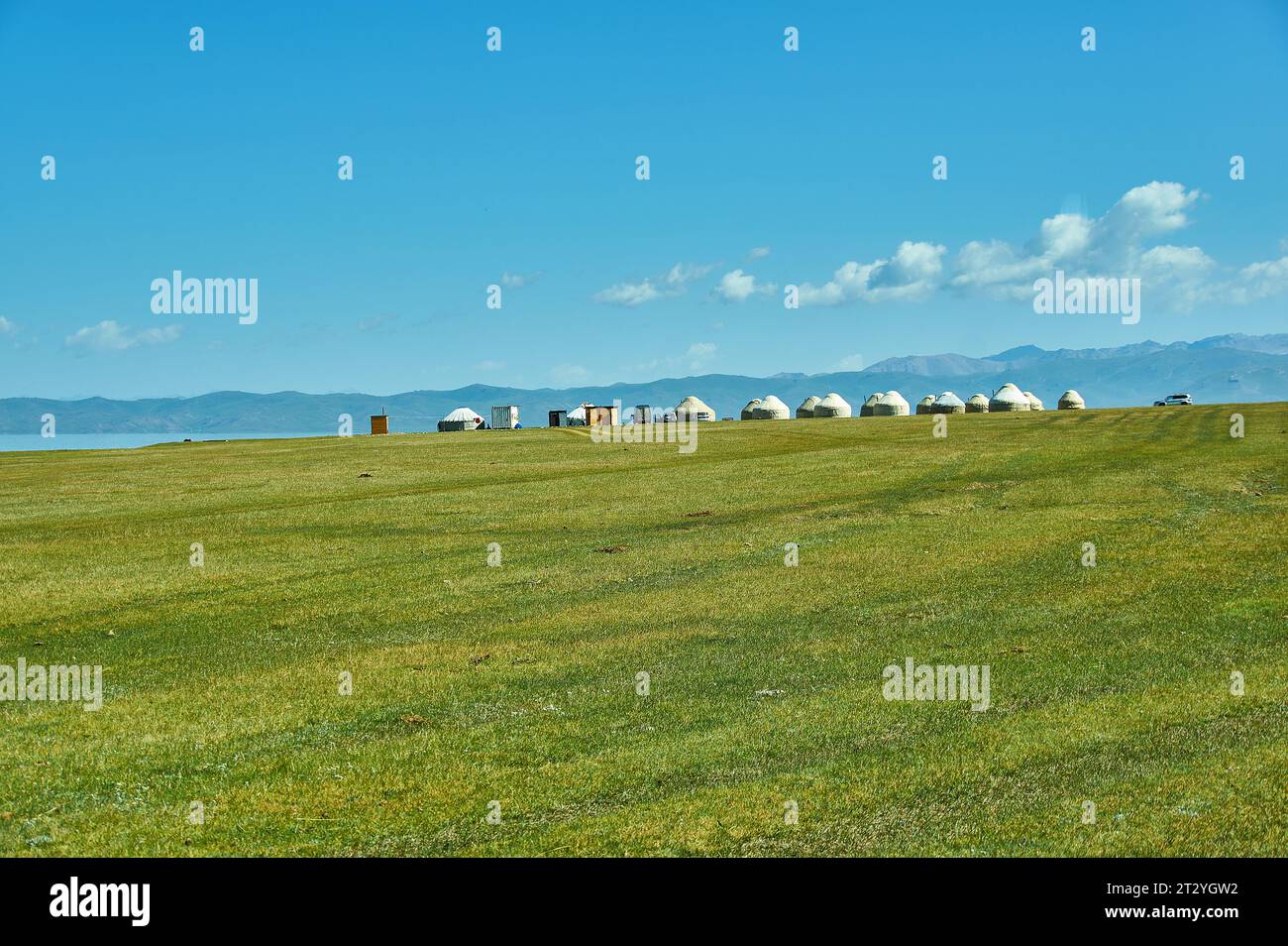 son kul mountain lake in kyrgyzstan is located at an altitude of over ...