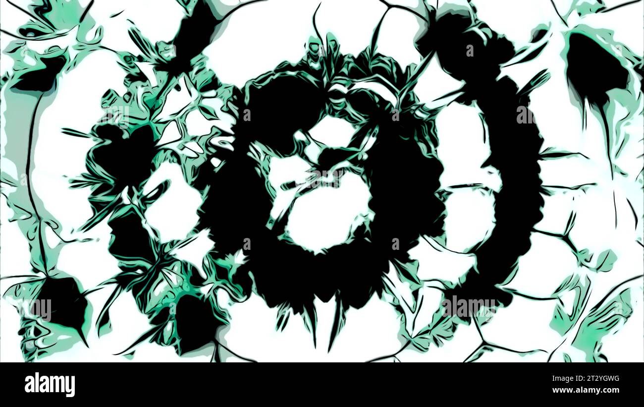 Spreading rings with the effect of broken glass texture. Design. Slowly ...