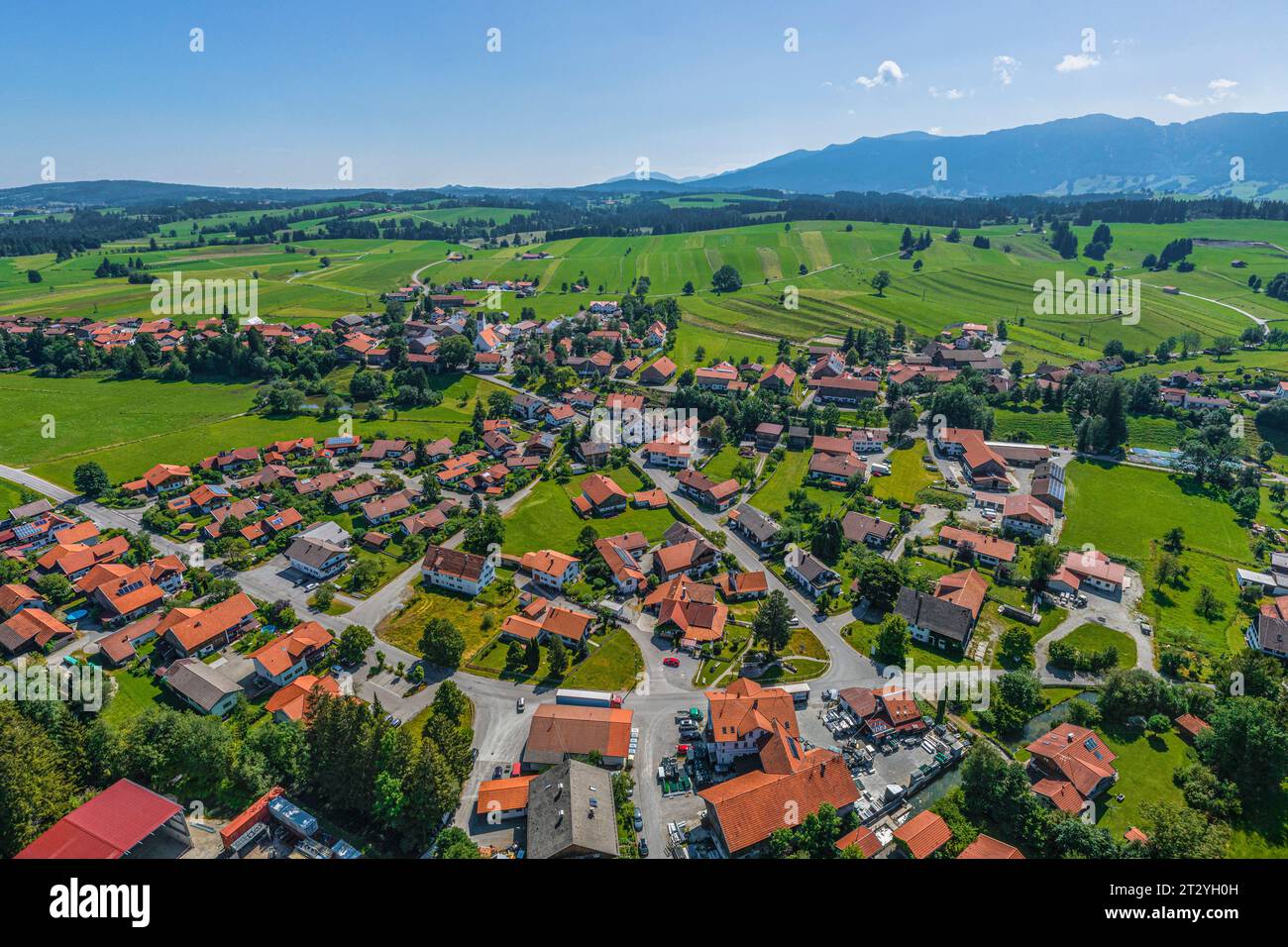 The bavarian alpine border around the little village of Prem on Lech in ...