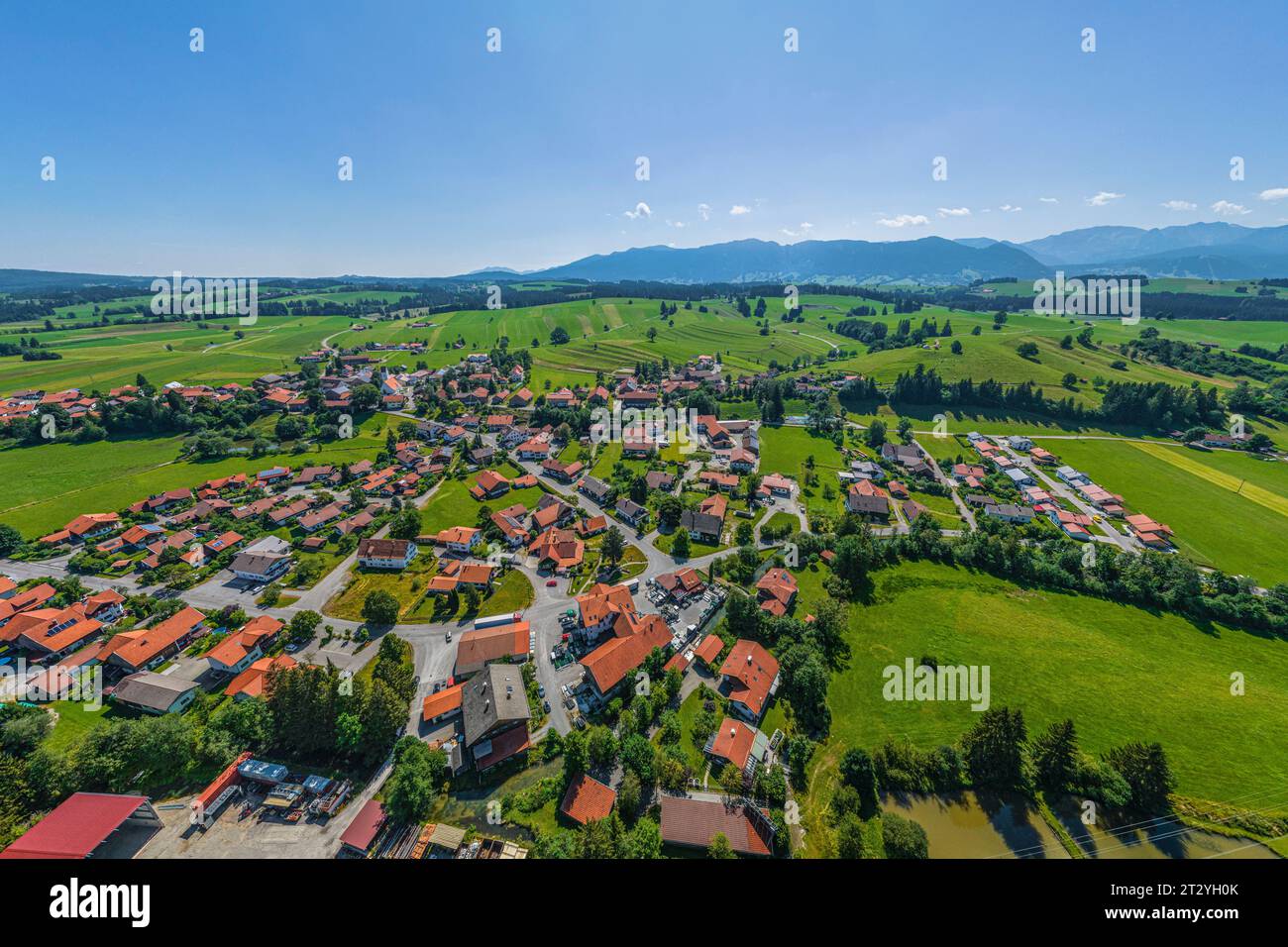 The bavarian alpine border around the little village of Prem on Lech in ...
