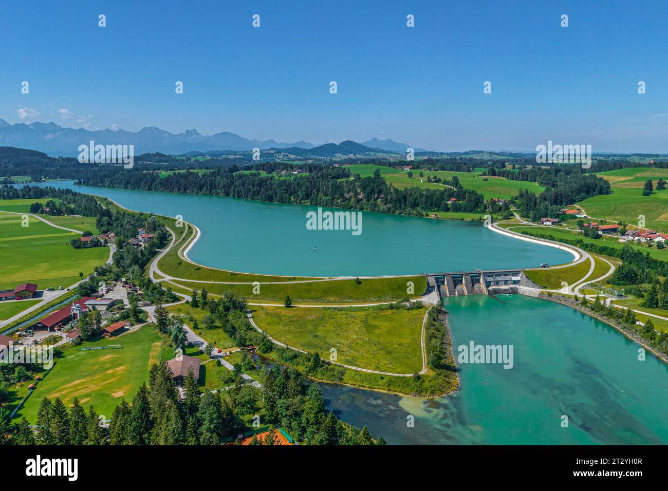 The bavarian alpine border around the little village of Prem on Lech in ...