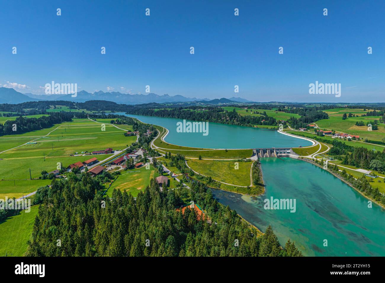 The bavarian alpine border around the little village of Prem on Lech in ...