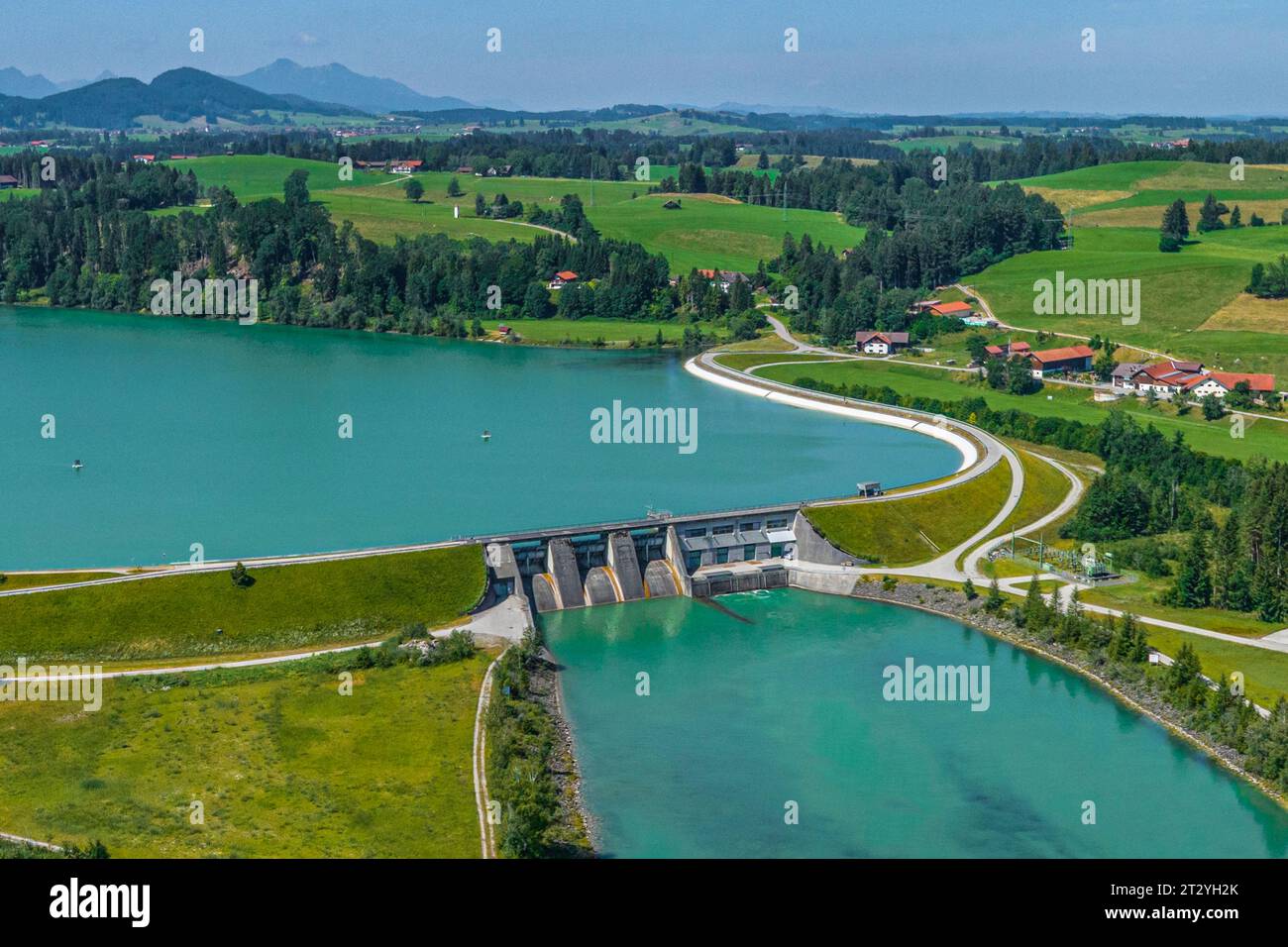 The bavarian alpine border around the little village of Prem on Lech in ...
