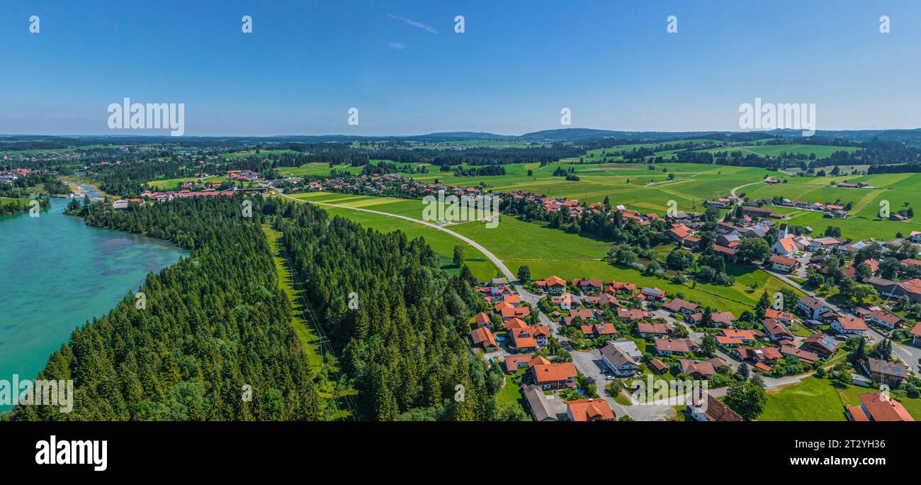 The bavarian alpine border around the little village of Prem on Lech in ...