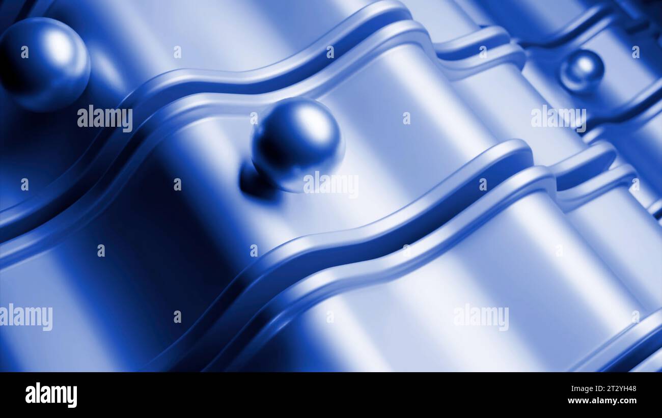 Abstract unreal bending bowling alleys with rolling balls. Design ...