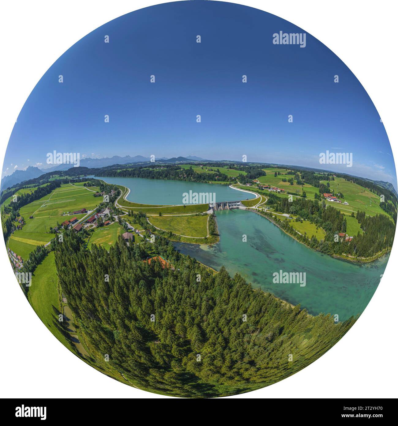 The bavarian alpine border around the little village of Prem on Lech in ...