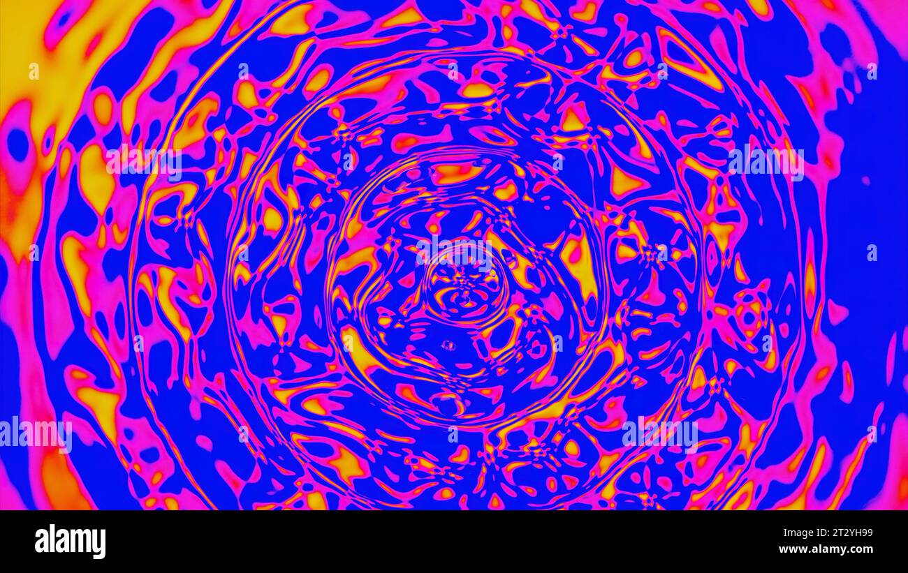 Abstract spreading rings on water surface with ripples. Design. Acid ...