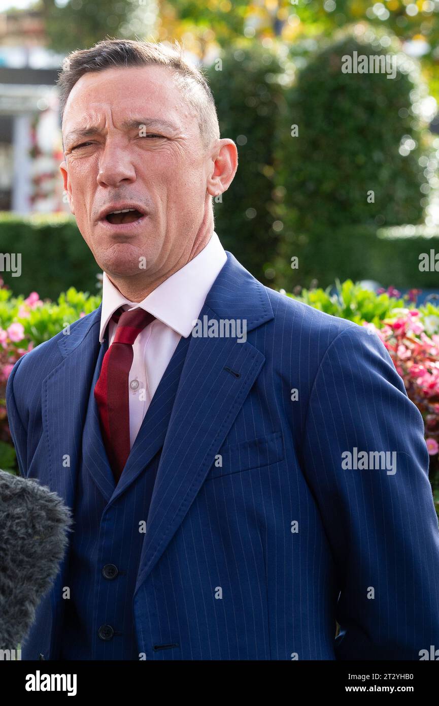 Ascot, Berkshire, UK. 21st October, 2023. Jockey Frankie Dettori will ...