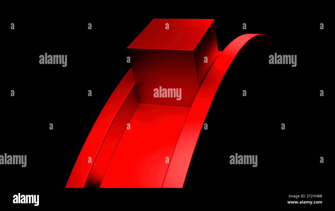 Abstractions with moving figures on a black background. Design. Metal ...