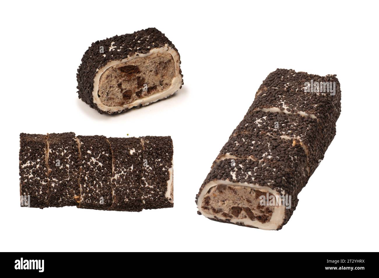 Sweet roll with chocolate and nuts, turkish sweets. Turkish rahat ...
