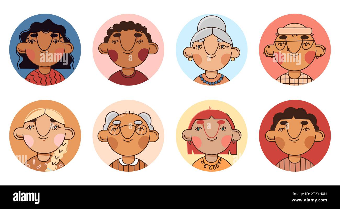 Group abstract people.Portraits different people Stock Vector Image ...