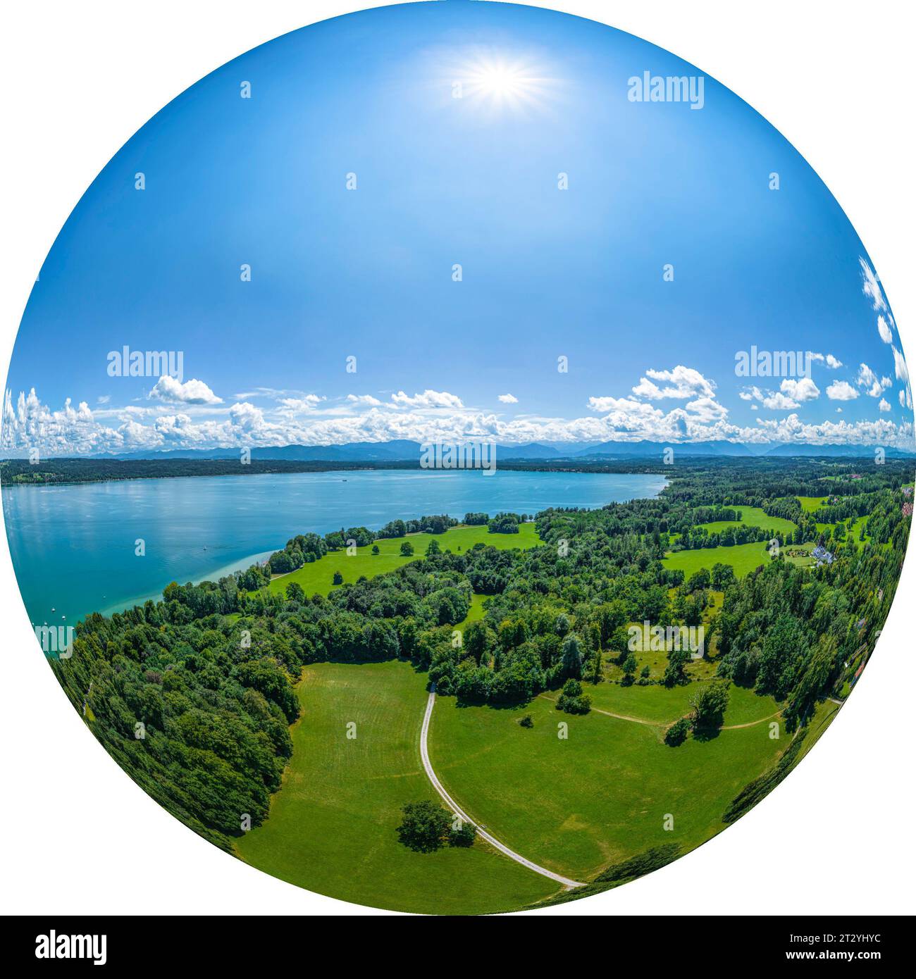 The beautiful situated village of Bernried on Lake Starnberg in Upper ...