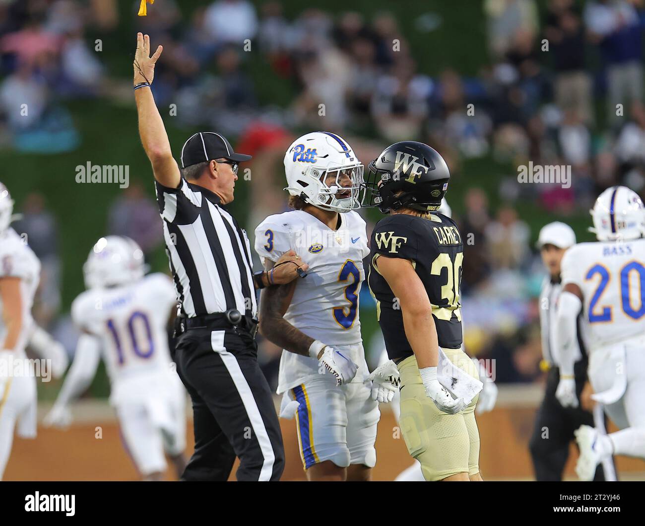 October 21, 2023: Pittsburgh junior Donovan McMillon (3) gets in the ...